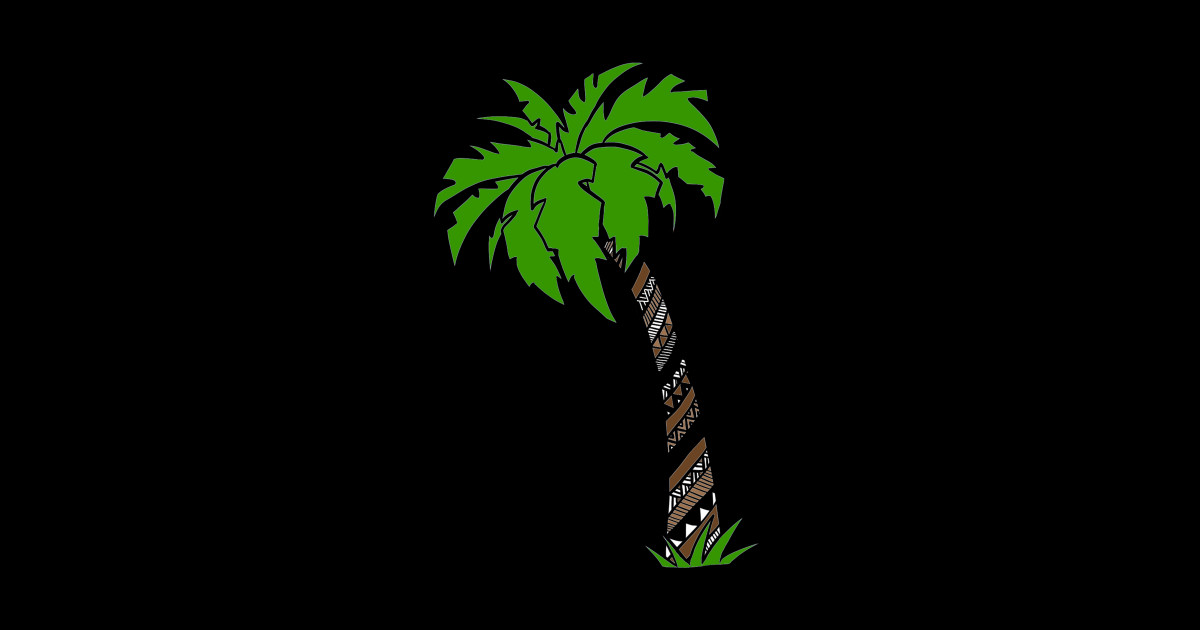 Green Tribal Palm Tree - Palm Tree - Sticker | TeePublic