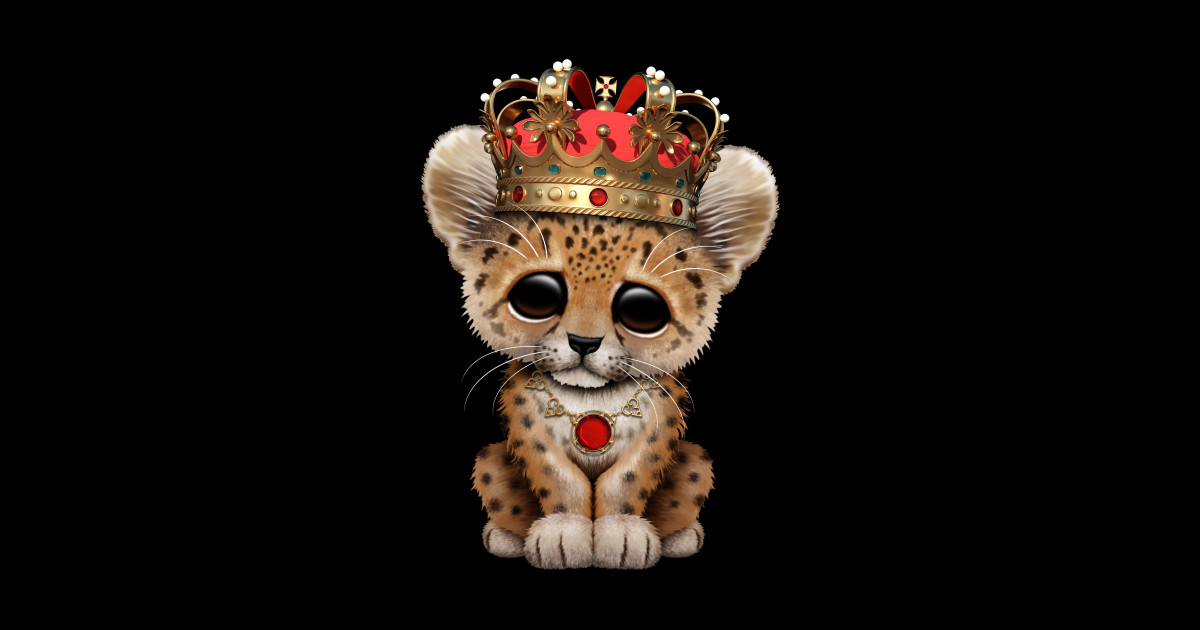 Cute Royal Leopard Wearing Crown - Leopard - Posters and Art Prints ...