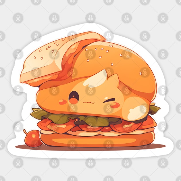 Chibi Burger Kun Super Kawaii - Anime Characters - Sticker | TeePublic