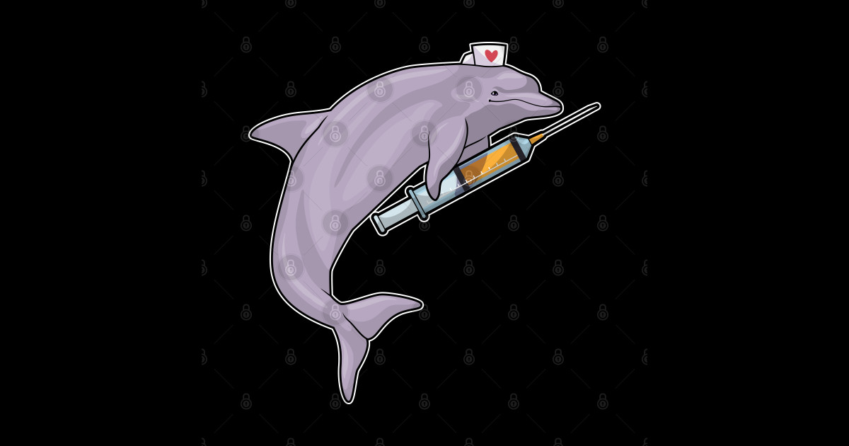 Dolphin Nurse Syringe - Dolphin - Pin | TeePublic