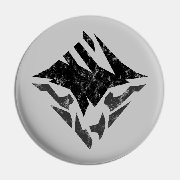 Dauntless Black Distressed Emblem Logo - Dauntless - Pin | TeePublic