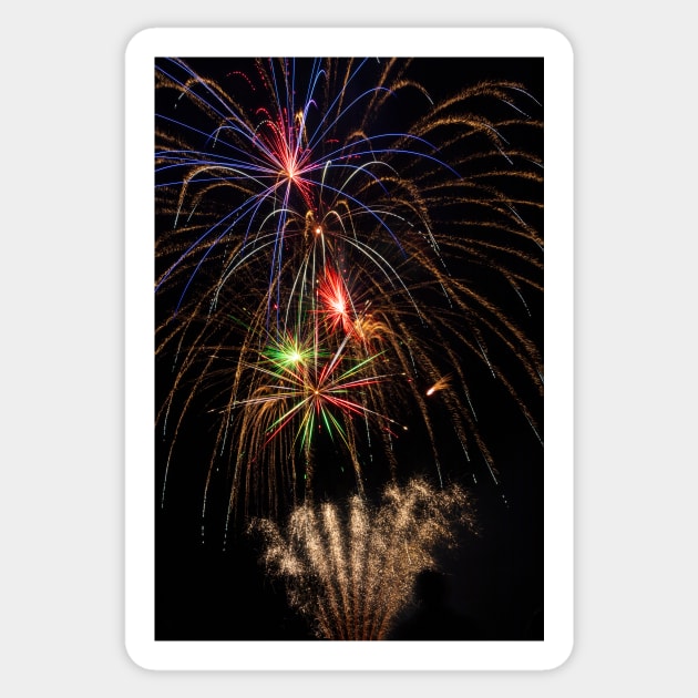Night Sky Full Of Fireworks - Fireworks 4th Of July - Sticker | TeePublic