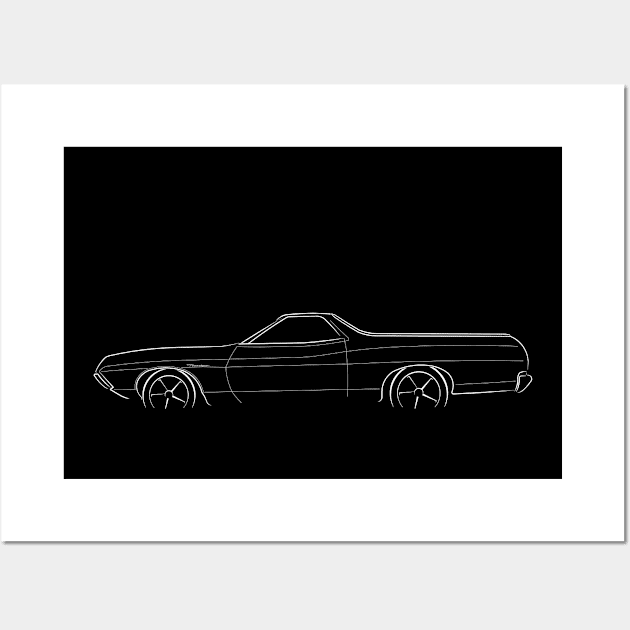 1972 Ford Ranchero - profile stencil, white - Gran Torino - Posters and ...
