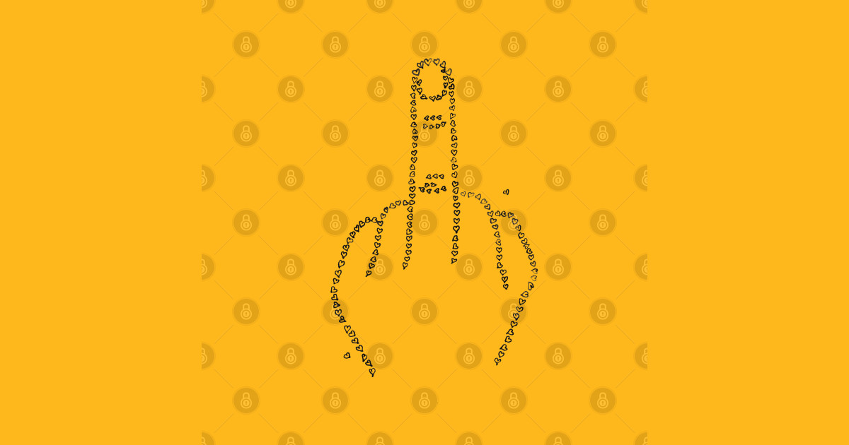 Middle finger with love in black - Middle Finger - T-Shirt | TeePublic