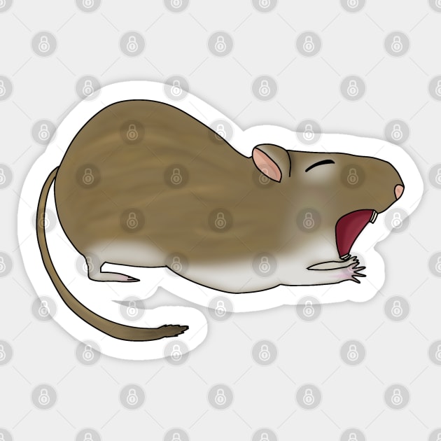 Cute Yawning brown Gerbil - Gerbil - Sticker | TeePublic
