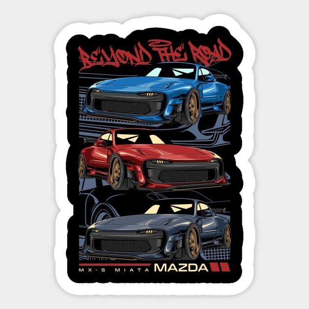 Miata MX-5 Racing Car - Miata Mx 5 Racing Car - Sticker | TeePublic
