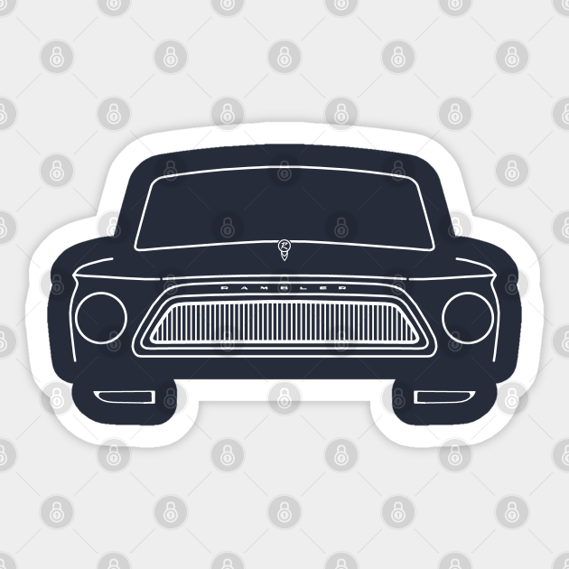 1962 AMC Rambler classic car white outline - Rambler - Sticker | TeePublic