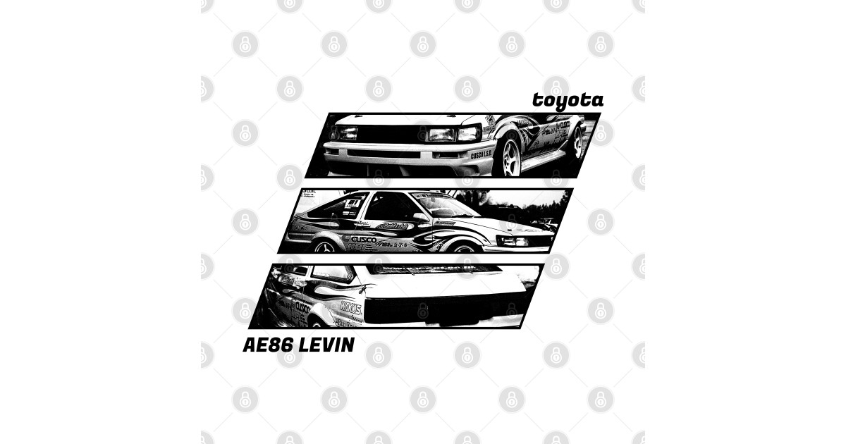 TOYOTA COROLLA AE86 LEVIN D1GP Black 'N White Archive 2 - Jdm - T-Shirt ...