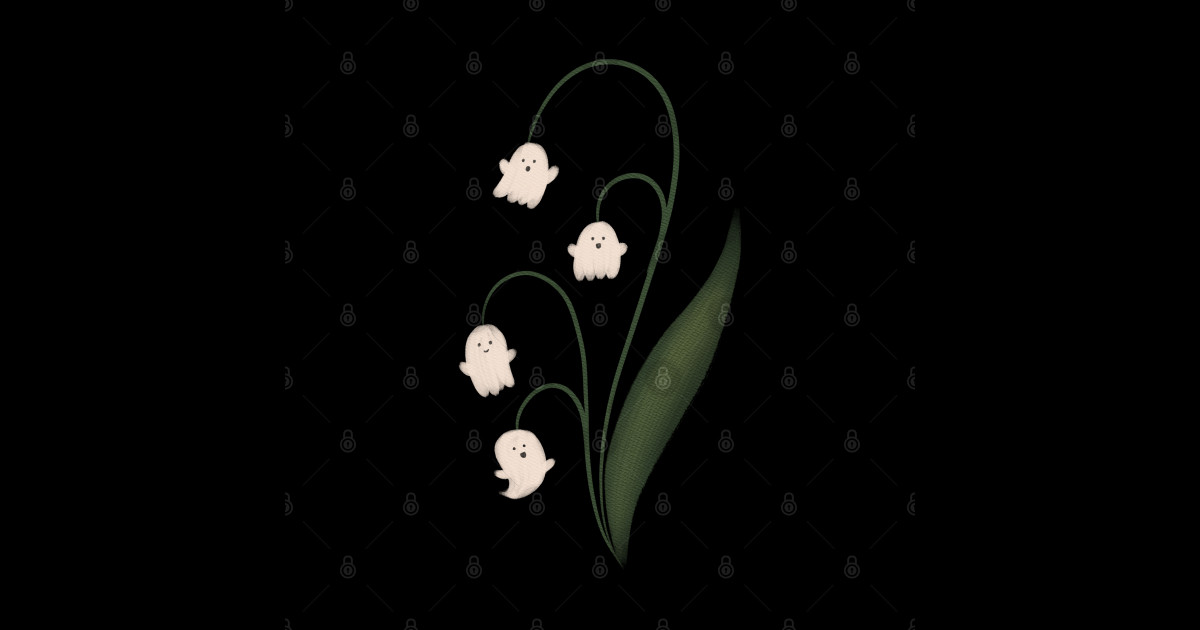 Ghost Lily of the Valley - Halloween - Sticker | TeePublic