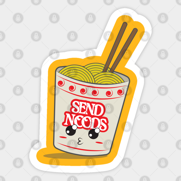 Send Noods - Kawaii Noodles - Send Noods - Sticker | TeePublic
