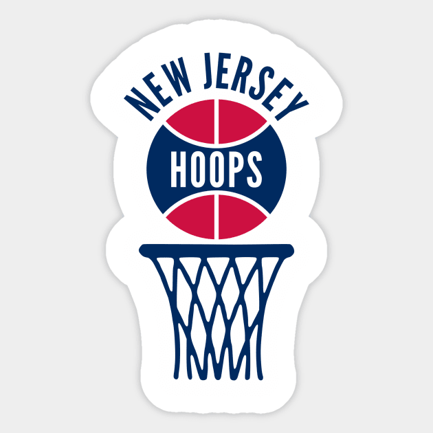 Retro New Jersey Hoops Red and Blue Logo - New Jersey Basketball ...