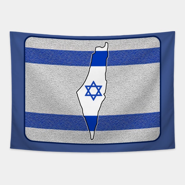 Map of Israel on Stylized Israeli Flag - Israel - Tapestry | TeePublic