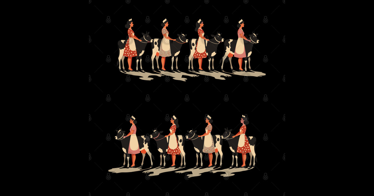 Eight Maids A Milking Cut-Out Stencil-Style 3 - Eight Maids - Sticker ...