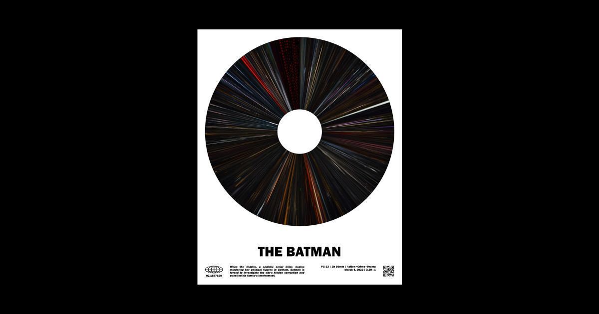 minimal_The_Batman Warp Barcode Movie - Barcode - Sticker | TeePublic