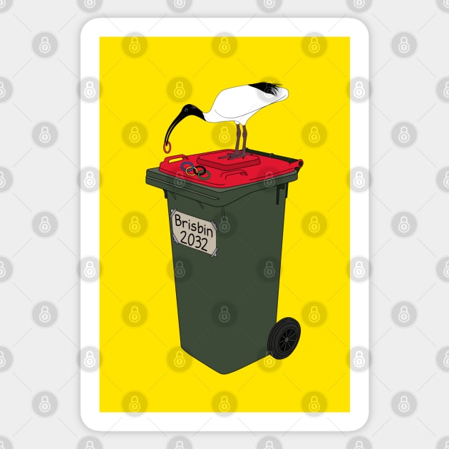 Brisbin Bin Chicken Mascot - Bin Chicken - Sticker | TeePublic