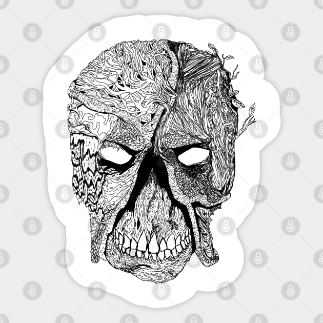 Black Swamp Skull - Skull - Sticker | TeePublic