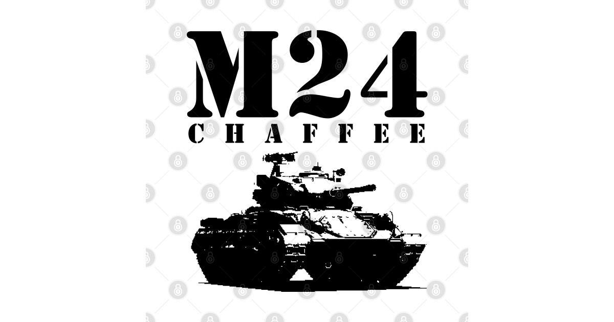 M24 Chaffee – WWII Light Tank Silhouette - M24 Chaffee - T-Shirt ...