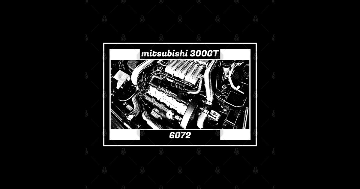 MITSUBISHI 3000GT ENGINE (Black Version) - Jdm - Sticker | TeePublic