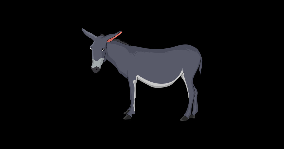 Donkey cartoon illustration - Donkey Cartoon Illustration - Sticker ...