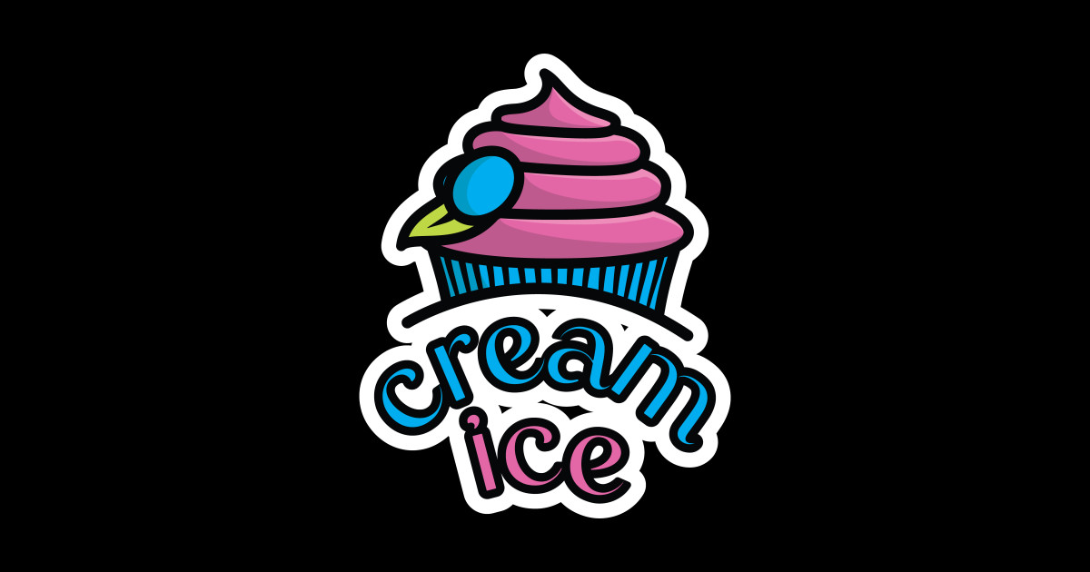 Summer Ice Cream Cup Sticker vector illustration. Summer food and ice ...