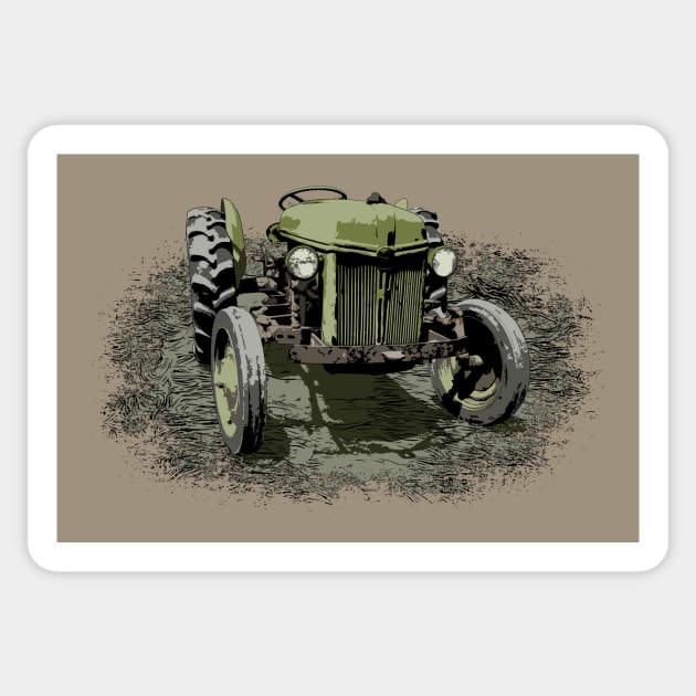 Rustic Farming Green Vintage Farm Tractor - Tractor - Sticker | TeePublic