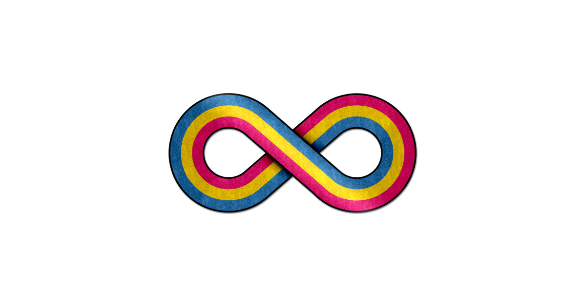 Large Infinity Vector Symbol Striped with Pansexual Pride Flag ...