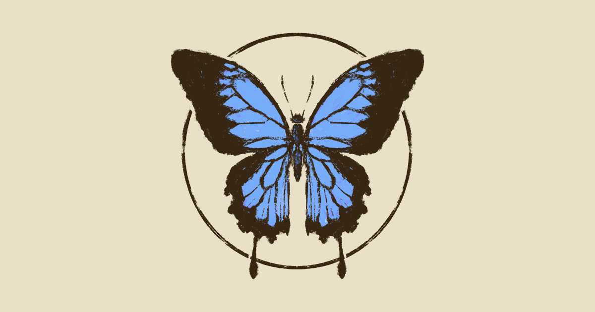 Blue Butterfly - Blue Butterfly - T-Shirt | TeePublic