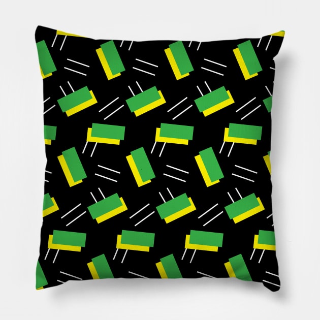 Green 80s Style Throwback Pattern - Retro - Pillow | TeePublic