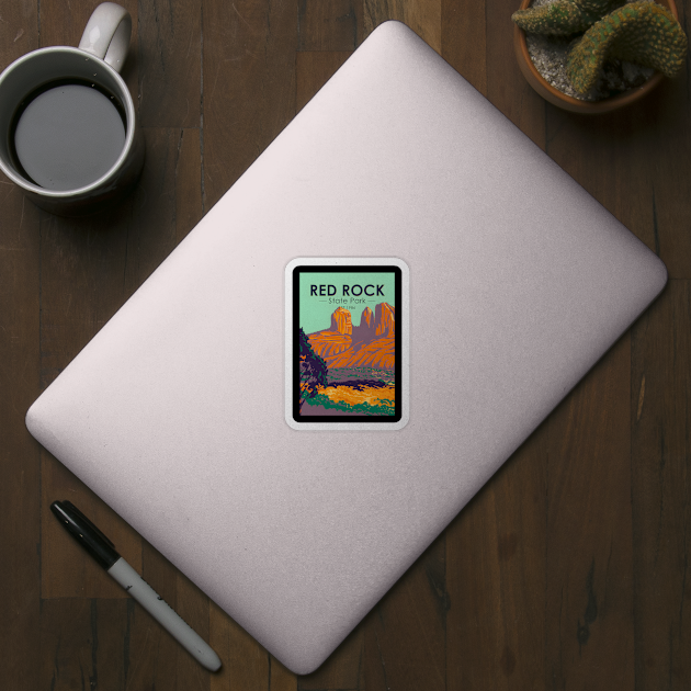 Red Rock State Park Arizona Vintage - Red Rock - Sticker | TeePublic