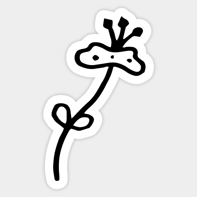 Alien Flower Line Art - Flower Line Art - Sticker | TeePublic