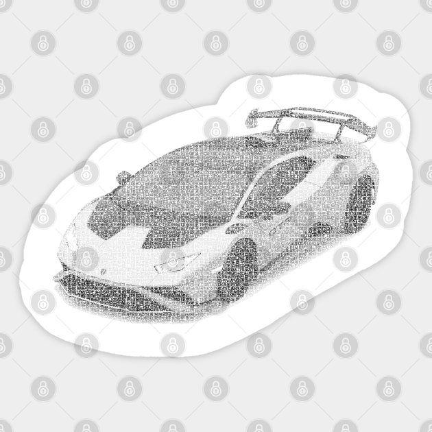 Lamborghini Huracan Sto - Grayscale version typographic art ...