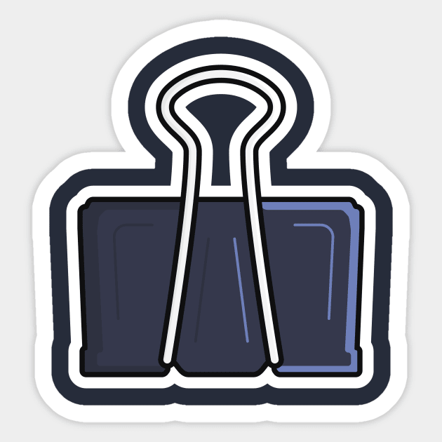 Stationery Binder Clip Sticker vector illustration. Education working ...