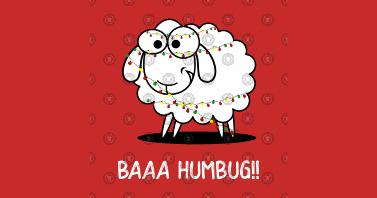 Baa Humbug Sheep Christmas Lights - Bah Humbug Merry Christmas ...