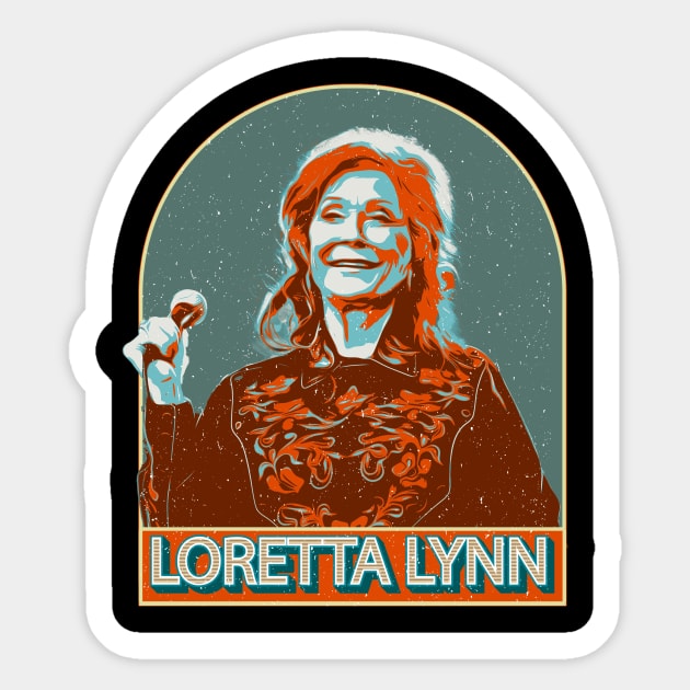 Loretta Lynn - retro - Loretta Lynn - Sticker | TeePublic