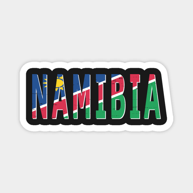 Namibia Text in Colors of the Namibia Flag - Namibia - Magnet | TeePublic