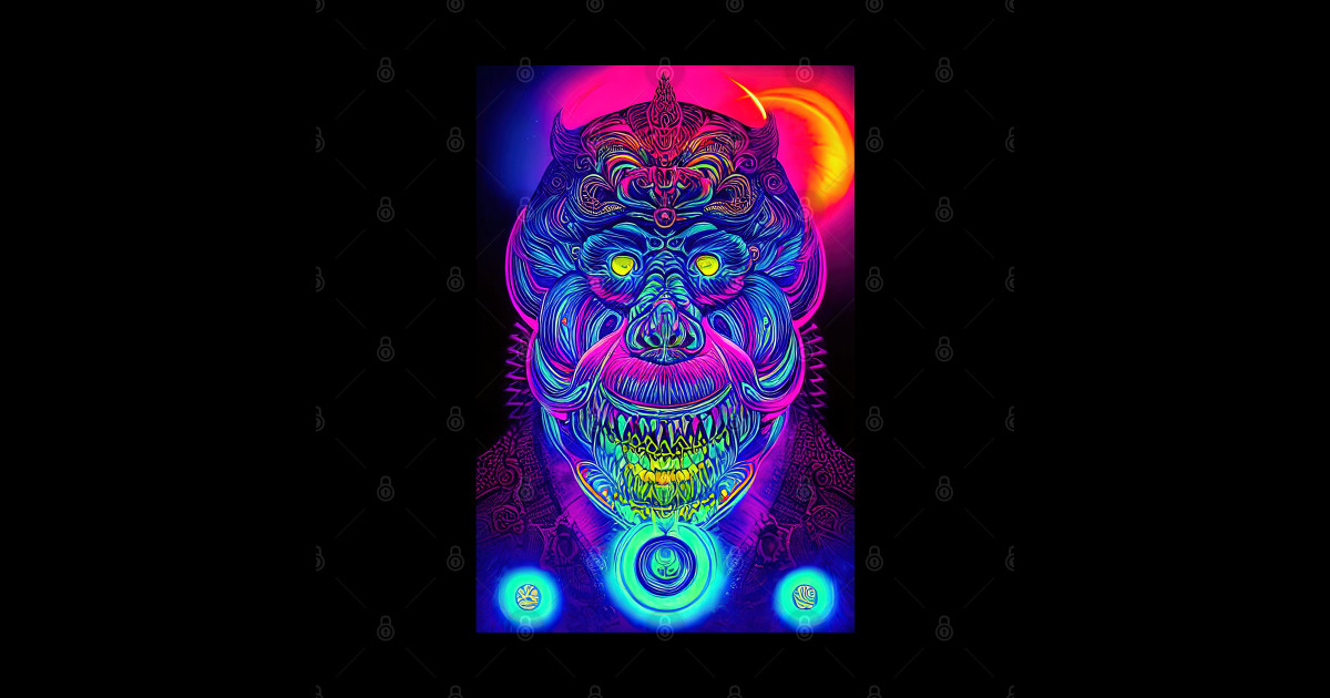 Psychedelic Pop art - MONKEY - Psychedelic - Sticker | TeePublic