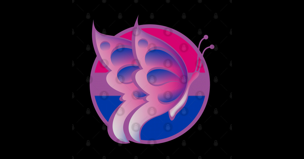 Bisexual LGBTQ Pride flag Rainbow Stripes in a sphere with Butterfly ...