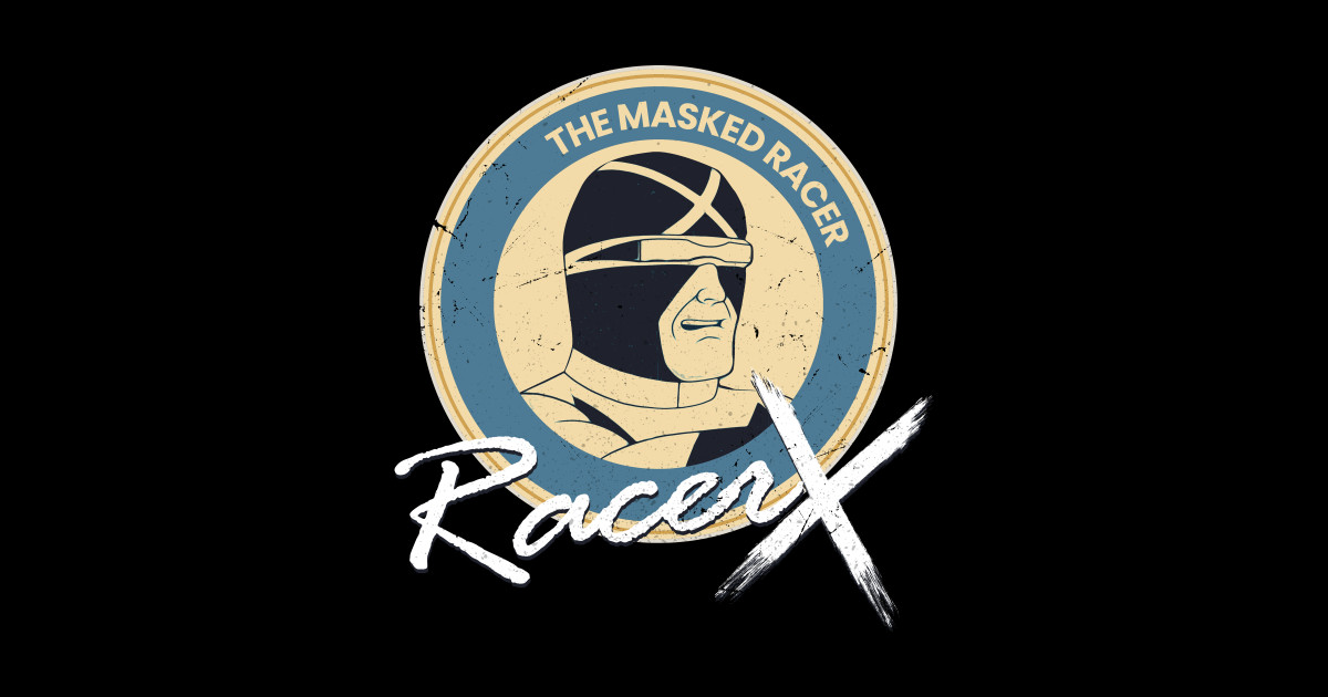 the masked racer x blue emblem - Racer X - Sticker | TeePublic