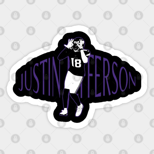 justin jefferson - vintage - Justin Jefferson - Sticker | TeePublic