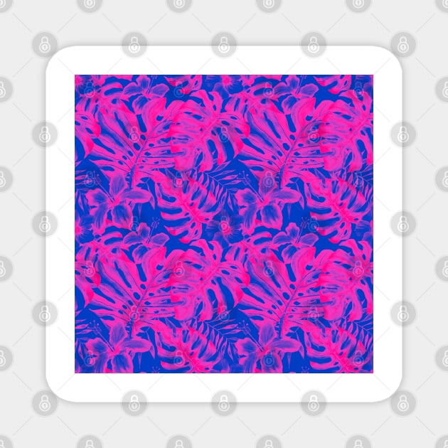 Bi Flag Hawaiian Pattern - Bisexual Pride - Magnet | TeePublic
