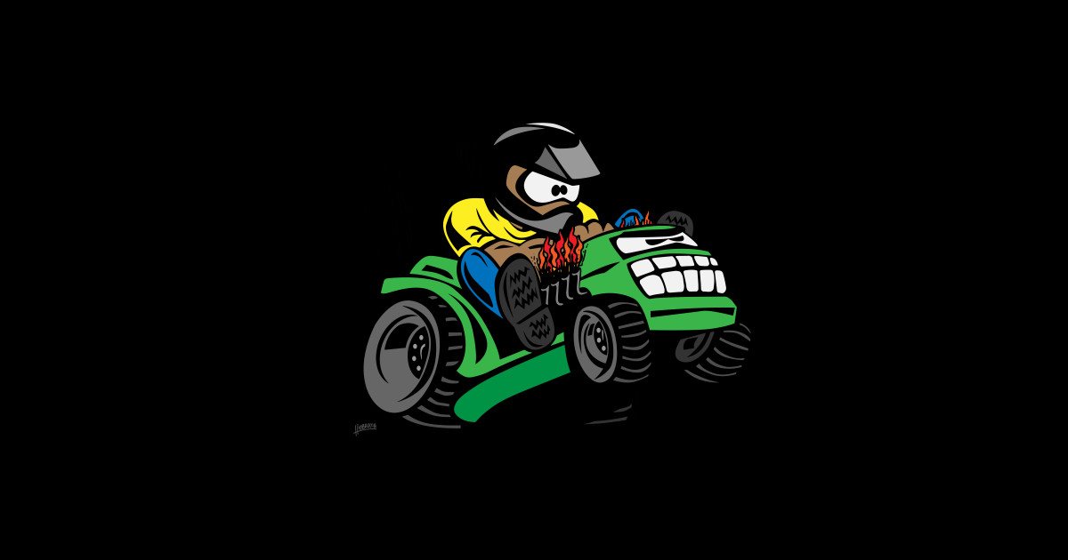 Racing Lawn Mower Tractor Cartoon - Lawn Mower - Posters and Art Prints ...
