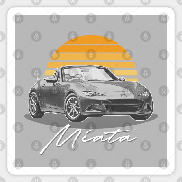 Retro Mazda Miata Graphic Design - Miata - Sticker | TeePublic