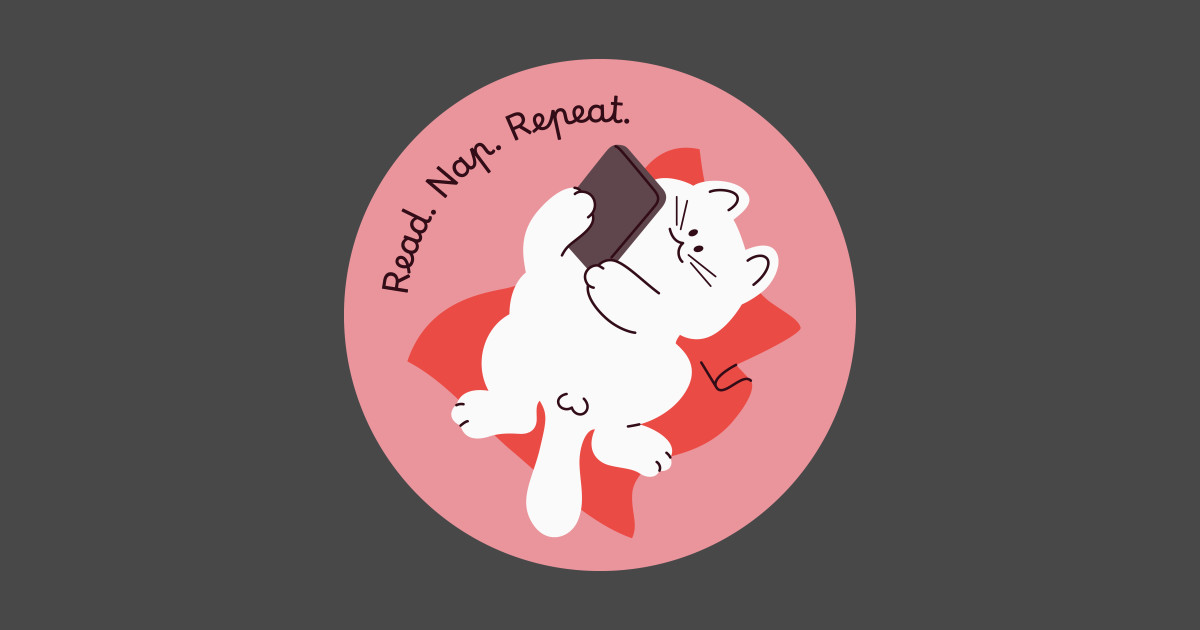 Read, Nap, Repeat – Cat Edition - Minimal Cat - T-Shirt | TeePublic