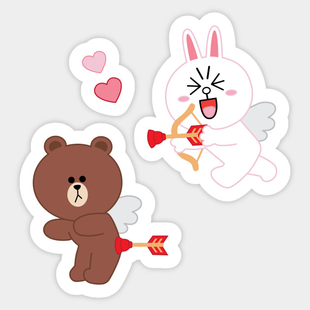 Brown & Cony Valentine - Brown Cony - Sticker | TeePublic