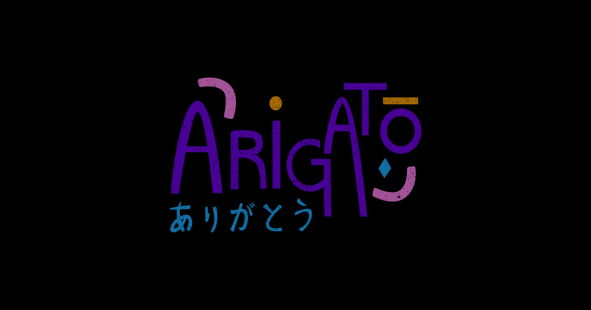 Arigatou text japanese - Arigatou - Sticker | TeePublic
