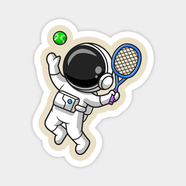 Cute Astronaut Playing Tennis Ball Cartoon - Cute Astronaut Playing ...