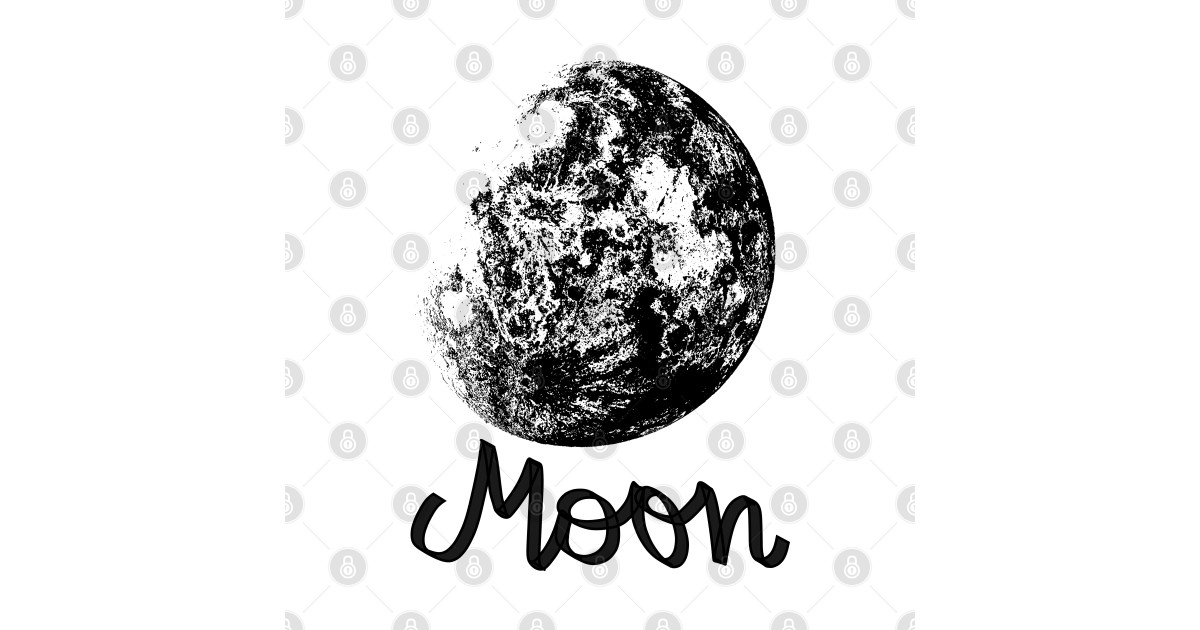 handwritten calligraphy+ moon tshirt - Moon - T-Shirt | TeePublic
