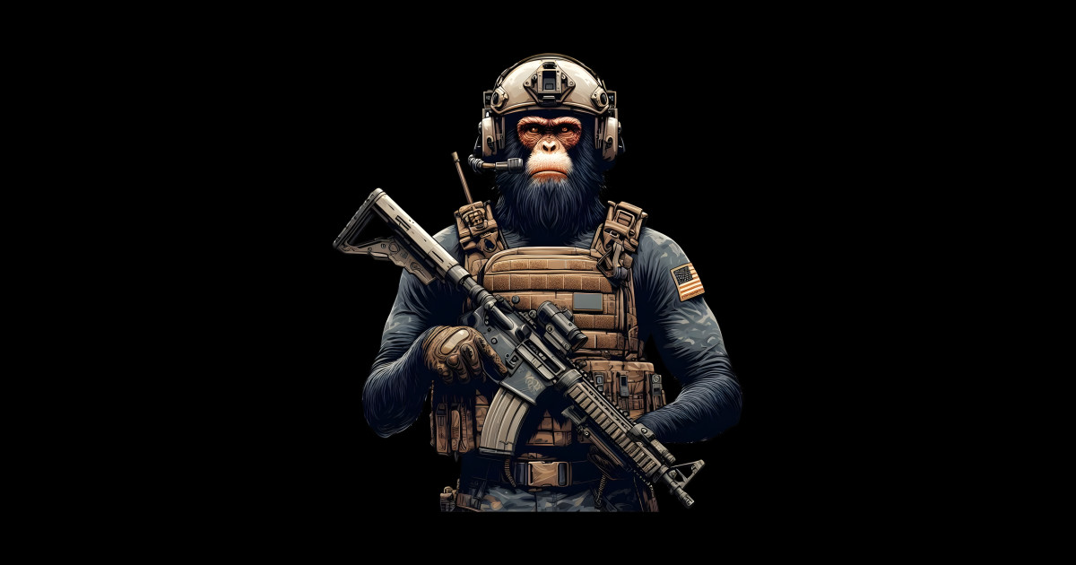 Tactical Monkey - Monkey - Sticker | TeePublic