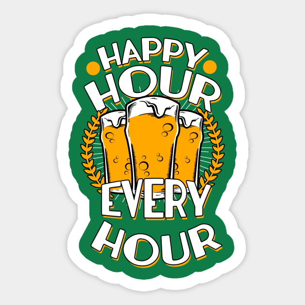 Beer Happy Hour - Beer Happy Hour - Sticker | TeePublic