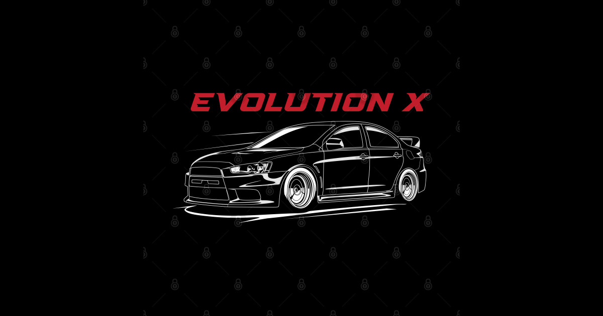Mitsubishi Evo X - Mitsubishi Evo - Sticker | TeePublic